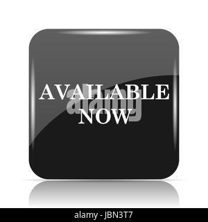 Available now icon. Internet button on white background Stock Photo - Alamy