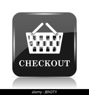 Checkout icon. Internet button on white background Stock Photo - Alamy