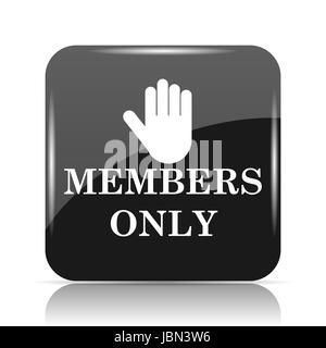 Members only icon. Internet button on white background Stock Photo - Alamy