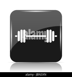 Weightlifting icon. Internet button on white background Stock Photo - Alamy
