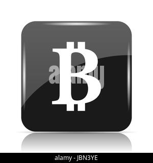Bitcoin icon. Internet button on white background Stock Photo - Alamy