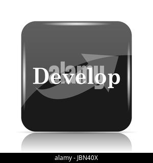 Develop icon. Internet button on white background Stock Photo - Alamy