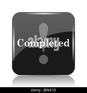 Completed icon. Internet button on white background Stock Photo - Alamy
