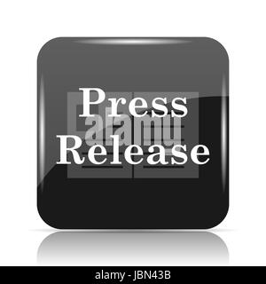 Press release icon. Internet button on black background Stock Photo - Alamy