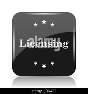 Licensing icon. Internet button on white background Stock Photo - Alamy