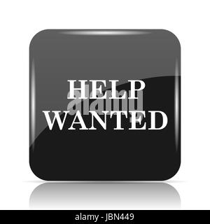 Help wanted icon. Internet button on white background Stock Photo - Alamy
