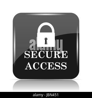 Secure access icon. Internet button on white background Stock Photo - Alamy