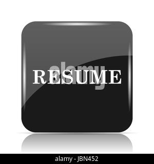 Resume icon. Internet button on white background Stock Photo - Alamy
