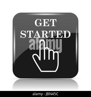 Get started icon. Internet button on white background Stock Photo - Alamy