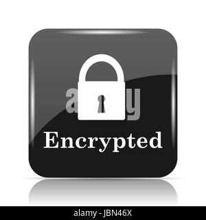 Encrypted icon. Internet button on white background Stock Photo - Alamy