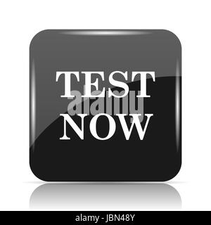 Test now icon. Internet button on black background Stock Photo - Alamy