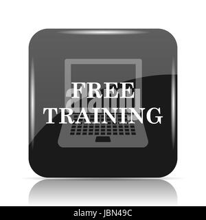 Free training icon. Internet button on white background Stock Photo - Alamy