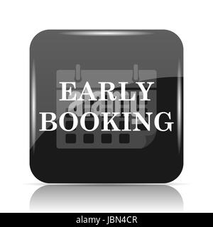 Early booking icon. Internet button on brown background Stock Photo - Alamy