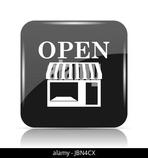 Open store icon. Internet button on white background Stock Photo - Alamy
