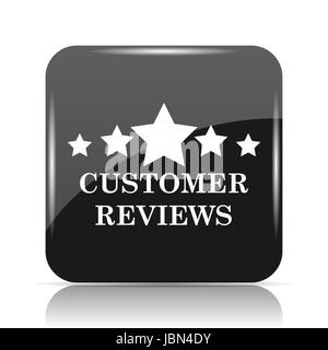 Reviews icon. Internet button on white background Stock Photo - Alamy