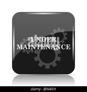 Under maintenance icon. Internet button on white background Stock Photo ...