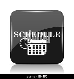 Schedule icon. Internet button on blue background Stock Photo - Alamy