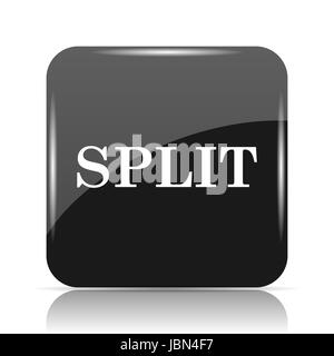 Split icon. Internet button on blue background Stock Photo - Alamy