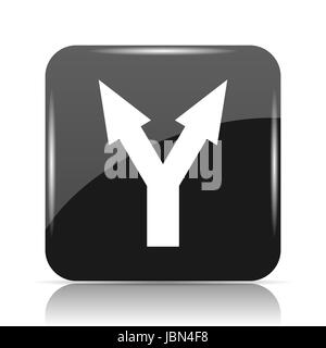 Split arrow icon. Internet button on white background Stock Photo - Alamy