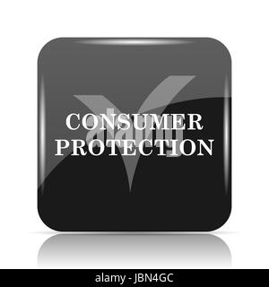 Consumer protection icon. Internet button on white background Stock ...