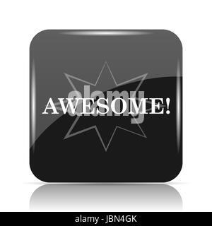 Awesome icon. Internet button on white background Stock Photo - Alamy