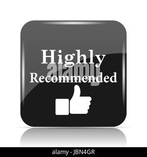 Highly recommended icon. Internet button on white background Stock ...