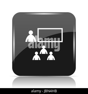 Presenting icon. Internet button on white background Stock Photo - Alamy