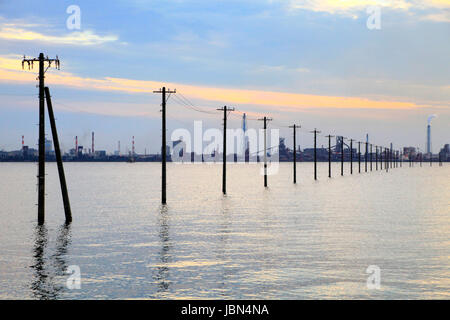 Utility Poles in the Sea Kisarazu city Chiba Japan Stock Photo - Alamy