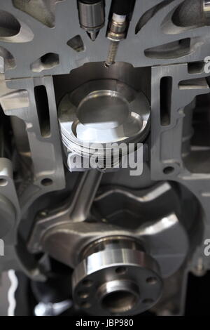 Cross section of a combustion engine with a piston and valve Stock ...