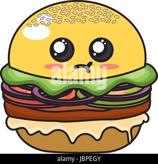 kawaii cute hamburger fast food Stock Vector Image & Art - Alamy