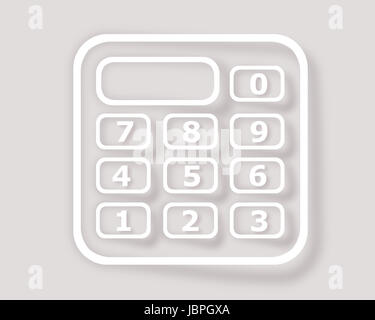 Calculator on gray background Stock Photo - Alamy