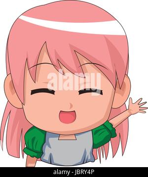 anime girl waving hand Stock Vector Image & Art - Alamy