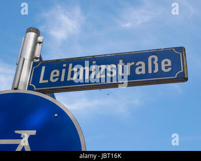 Leibnizstrasse street sign in Leipzig Germany Stock Photo - Alamy