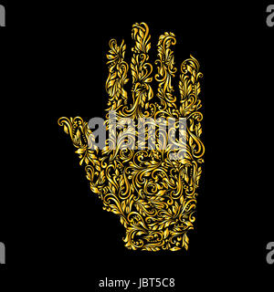 Beautiful abstract illustrations Golden Hand Holding musical Tuning ...