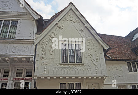Pargeting Saffron Walden Sun Inn Essex England UK decorative plaster ...