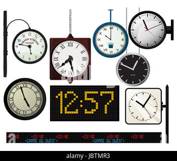 Analog clock at metro train station in daytime Stock Photo - Alamy