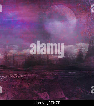 Grunge dark texture with crescent moon to use as background. Colors ...