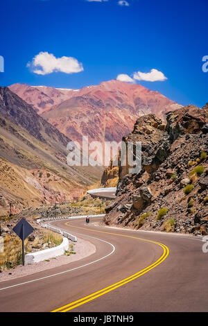 Mountain pass from Chile to Argentina. Passo San Francisco. San ...