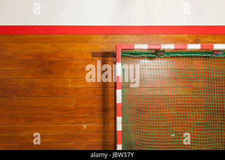 Vintage style goalpost in old gym Stock Photo - Alamy