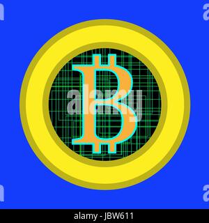Bitcoin flat design,Digital or virtual coin Stock Vector Image & Art ...