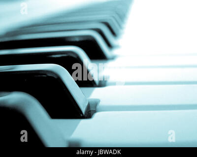Music keyboard picture - cool cyanotype Stock Photo - Alamy