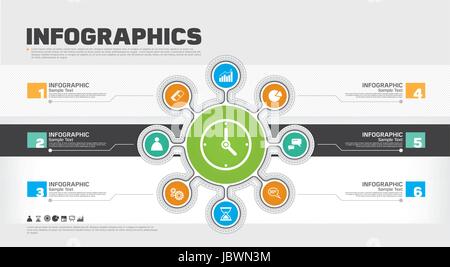 Infographic template for use in illustrating a workflow, diagram ...