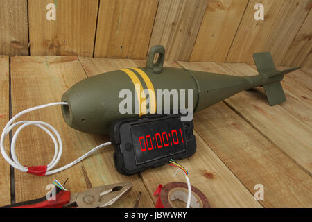 IED (improvised explosive device) with with anti-personnel mine. Text ...