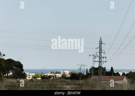 Electricity cables in the province of Alicante, Spain Stock Photo - Alamy