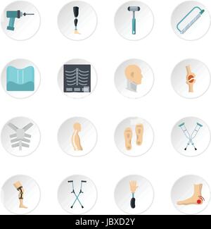 Medical prosthetics flat vector illustration. Smiling young doctor and ...