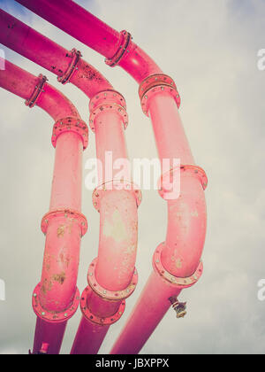 Vintage looking Pink water pipes in Berlin Germany used to pump water ...