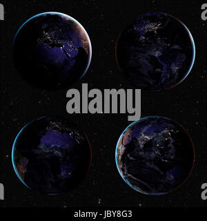Globe planet Earth set. Elements of this image furnished by NASA. 3d ...