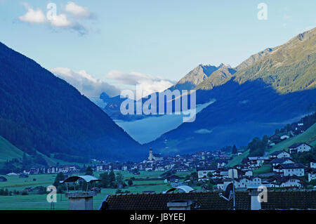 village of Neustift, valley Stubaital, Stubaier Alpen range, Stubai ...