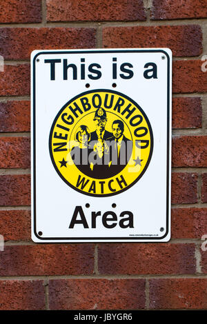 Crime watch zone sign Stock Photo - Alamy