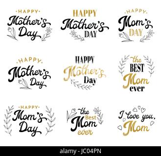 Mother's Day label. Lettering calligraphy Happy Mother's Day Stock ...